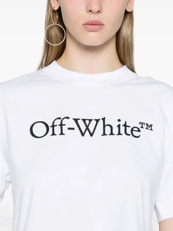 Off-White Logo-print Cropped T-shirt - White