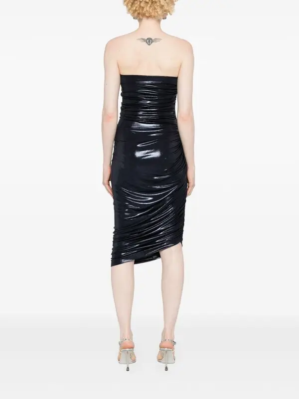 Norma Kamali Diana Lamé Midi Dress - Blue