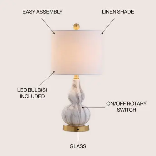 JONATHAN Y Anya Mini Glass Table Lamp - Black/white