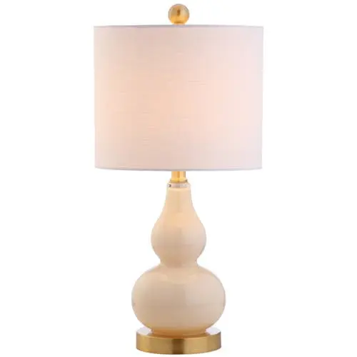 JONATHAN Y Anya Mini Glass Table Lamp - Ivory