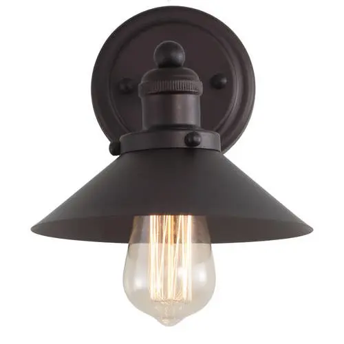 JONATHAN Y July 1-light Metal Shade Sconce - Bronze/black
