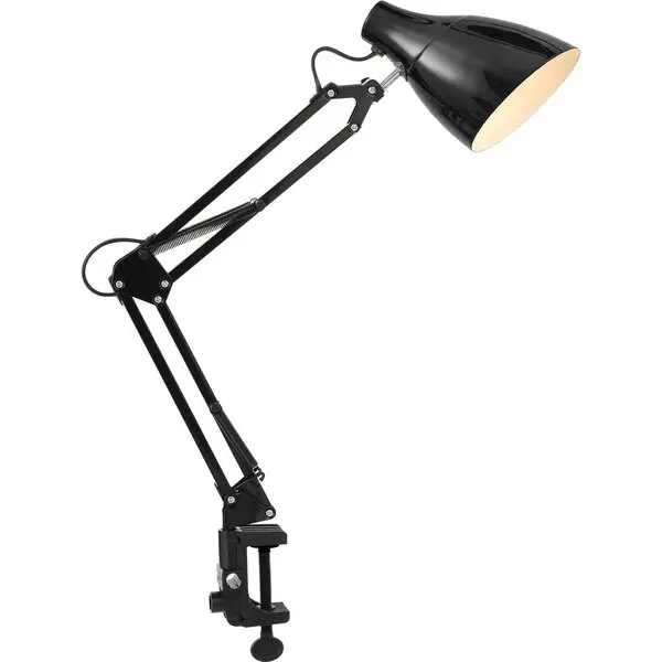 JONATHAN Y Odile Classic Industrial Adjustable Articulated Clamp-on Led Task Lamp - Black