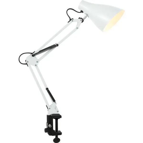 JONATHAN Y Odile Classic Industrial Adjustable Articulated Clamp-on Led Task Lamp - White