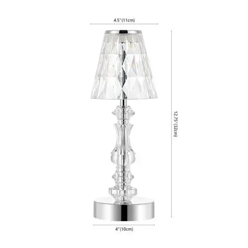 JONATHAN Y Lillian Bohemian Classic Acrylic Rechargeable Integrated Portable Led Table Lamp