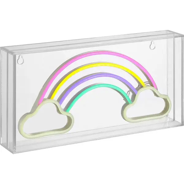 JONATHAN Y Rainbow Contemporary Glam Acrylic Box Usb Operated Led Neon Light - Multi Color