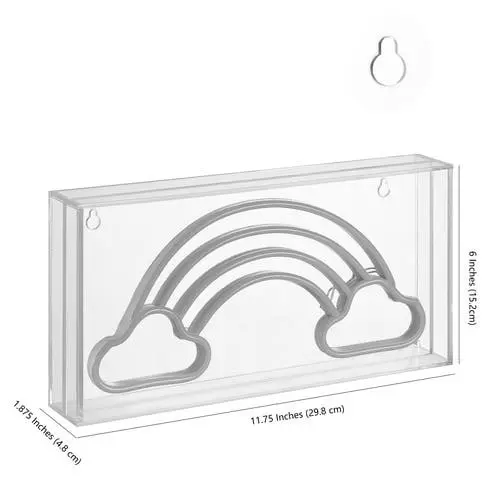 JONATHAN Y Rainbow Contemporary Glam Acrylic Box Usb Operated Led Neon Light