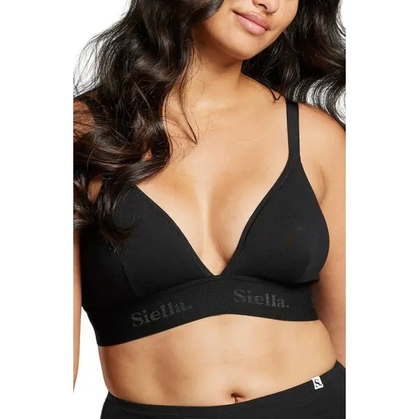 SIELLA Organic Cotton Triangle Padded Bra - Black