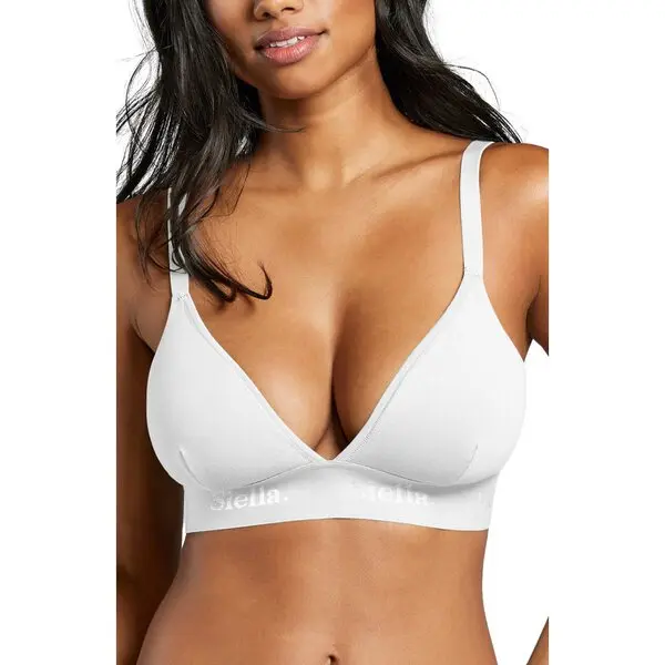 SIELLA Organic Cotton Triangle Padded Bra - White