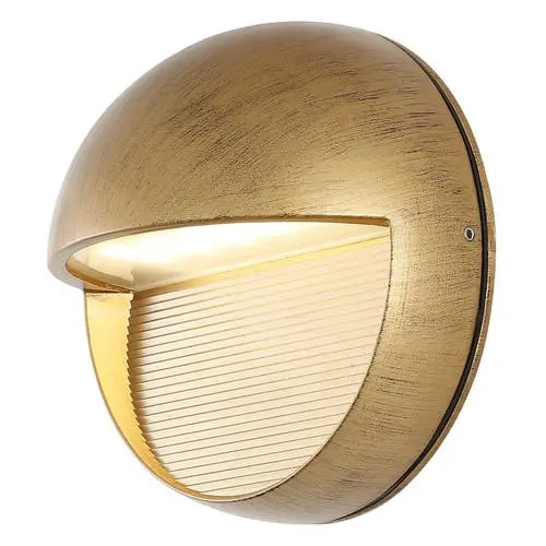 JONATHAN Y Orbe Outdoor Metal/glass Integrated Led Wall Sconce - Antique Gold