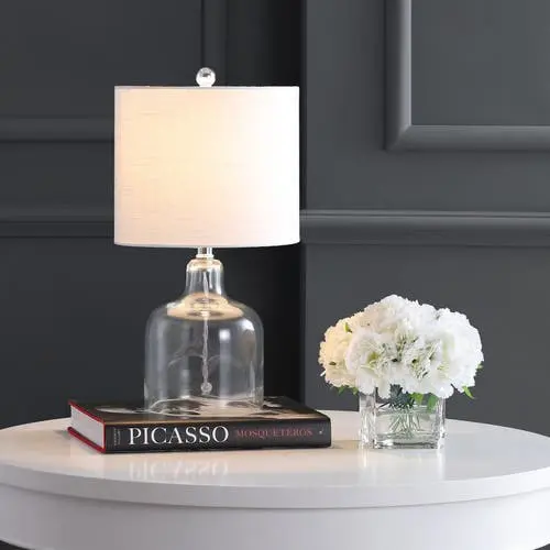 JONATHAN Y Gemma Glass Bell Led Table Lamp