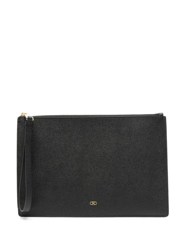 FERRAGAMO Gancini Leather Wristlet