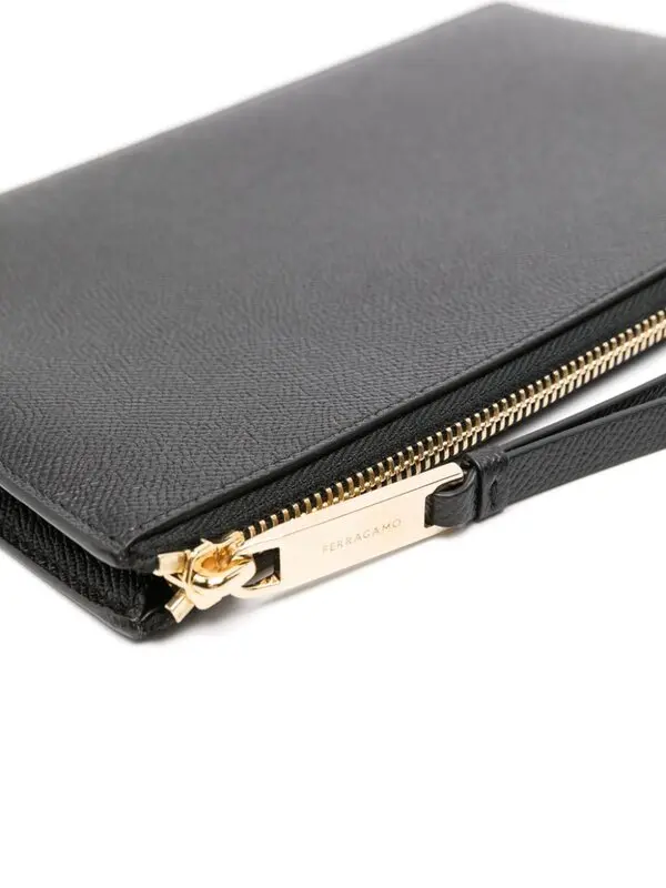 FERRAGAMO Gancini Leather Wristlet