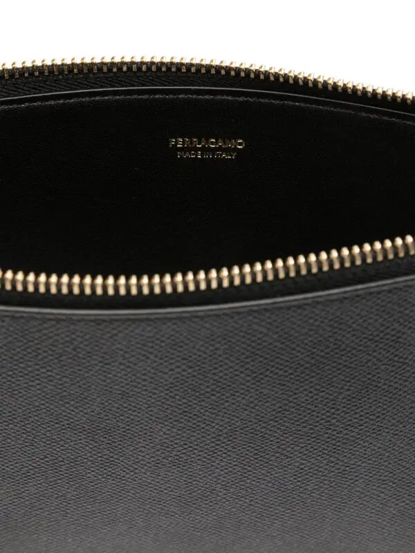 FERRAGAMO Gancini Leather Wristlet