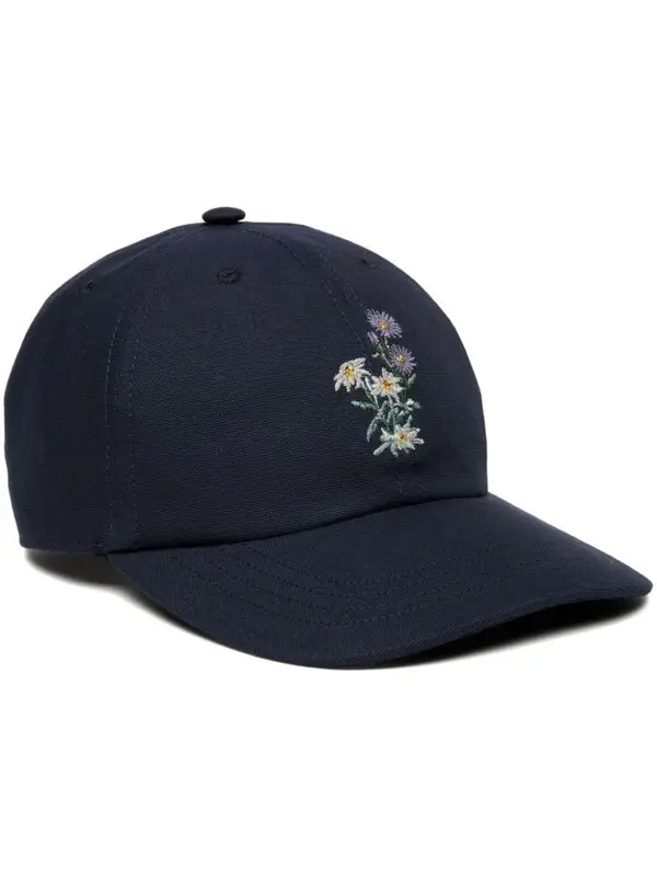 Bally Floral-embroidered Baseball Cap - Blue