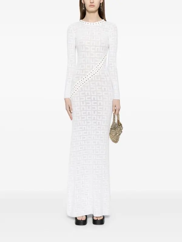 Elisabetta Franchi Embroidered Logo Maxi Dress In White - 34% Off |  Editorialist