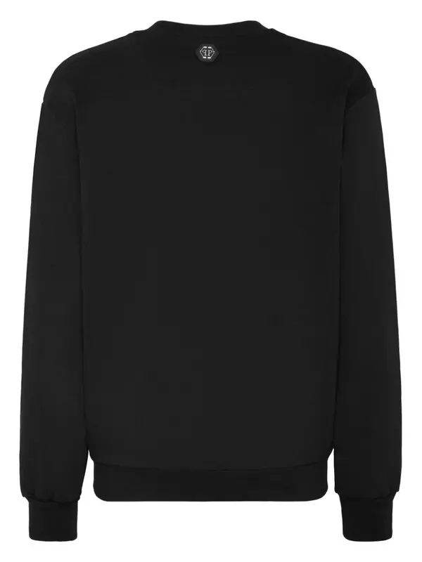 Philipp Plein Logo-embossed Cotton Sweatshirt - Black