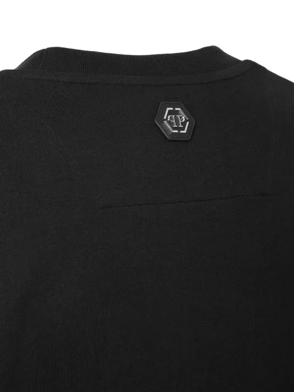 Philipp Plein Logo-embossed Cotton Sweatshirt - Black