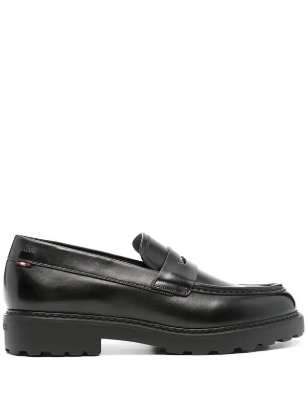 Bally Logo-debossed Leather Loafers