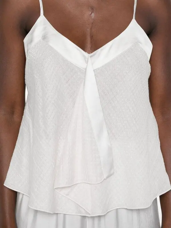 Emporio Armani Ruffled Seersucker Top