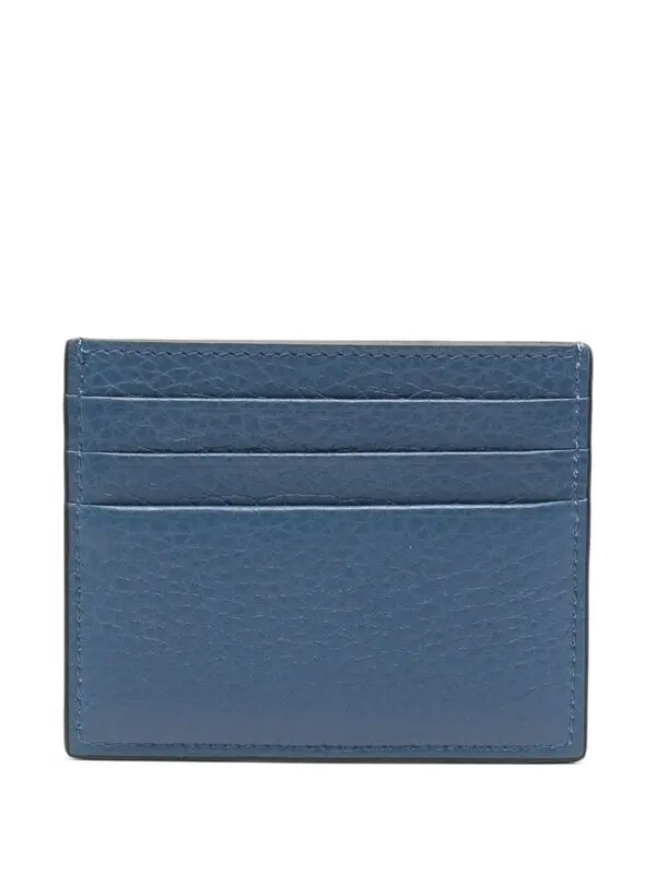 Valentino Garavani Logo-debossed Leather Cardholder - Blue