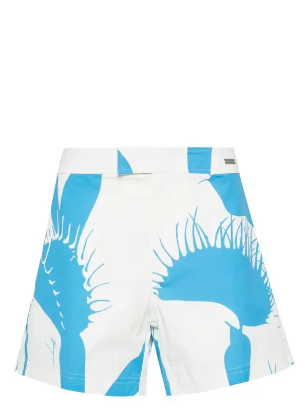 FERRAGAMO Venus-print Swim Shorts - White