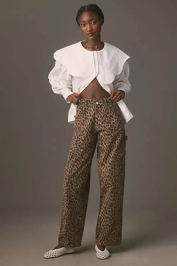 DAMSON MADDER Dion Leopard Carpenter Cargo Pants