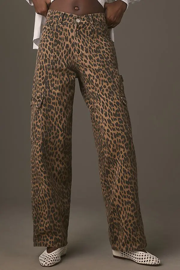 DAMSON MADDER Dion Leopard Carpenter Cargo Pants