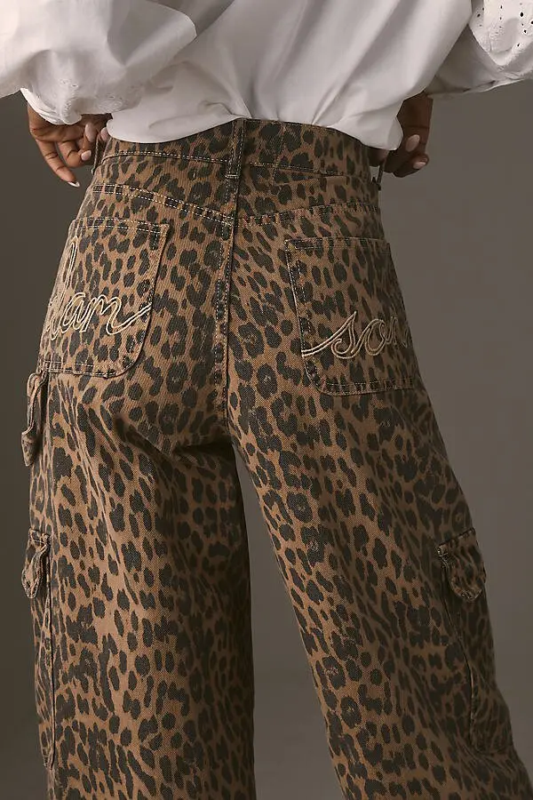 DAMSON MADDER Dion Leopard Carpenter Cargo Pants