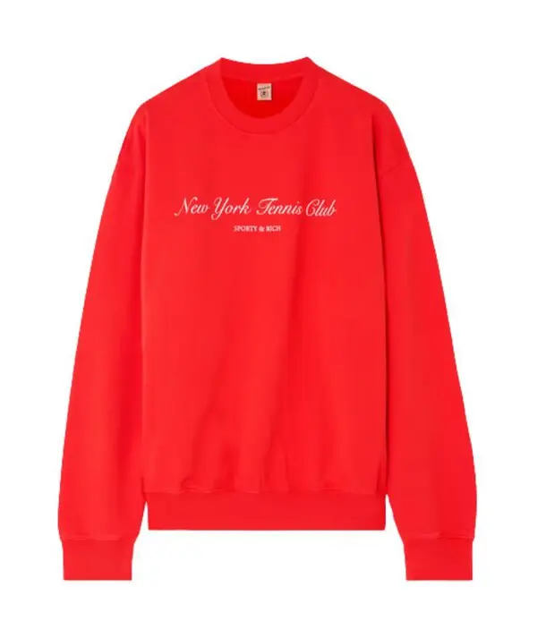 SPORTY & RICH French Open Printed Cotton-jersey Sweatshirt