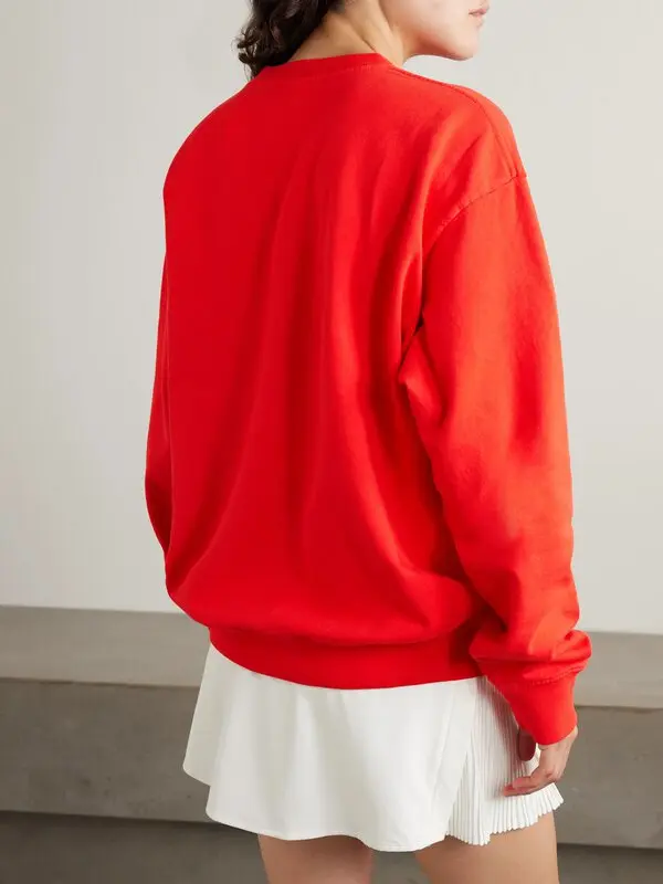 SPORTY & RICH French Open Printed Cotton-jersey Sweatshirt