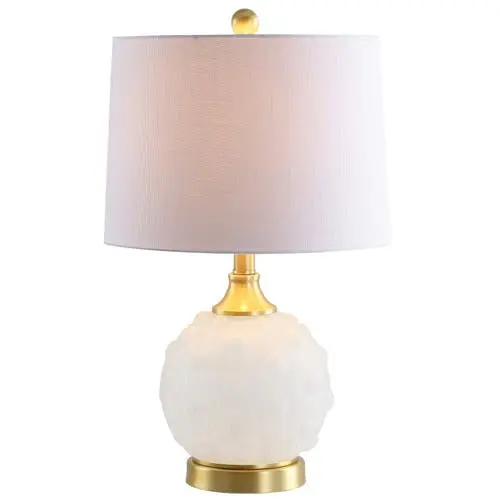 JONATHAN Y Ilsa Dotted Glass/metal Led Table Lamp - White/brass Gold