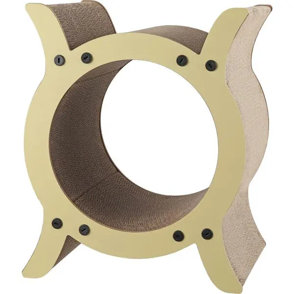 THE LICKER STORE Nyan Modern Cardboard Tunnel Cat Scratcher With Catnip - Almond