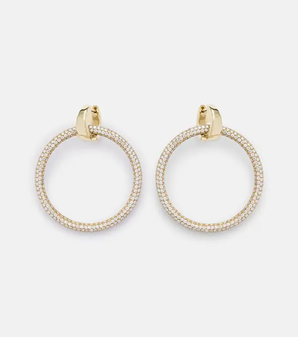 OCTAVIA ELIZABETH Eternal 18kt Yellow Hoop Earrings With Diamonds - Gold