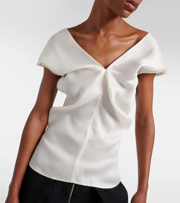 Khaite Ami Silk Top - White