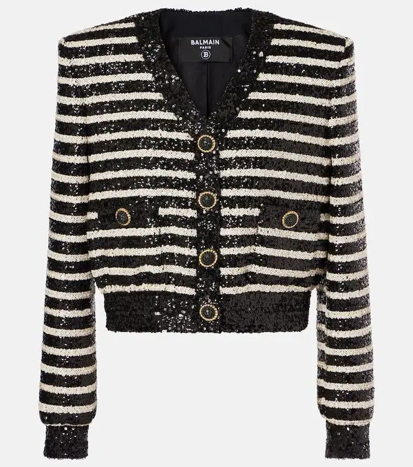 Balmain Sequined Striped Jacket