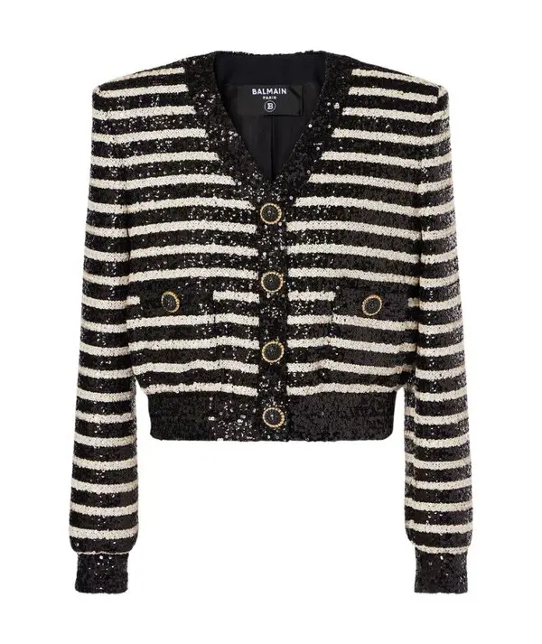 Balmain Sequined Striped Jacket