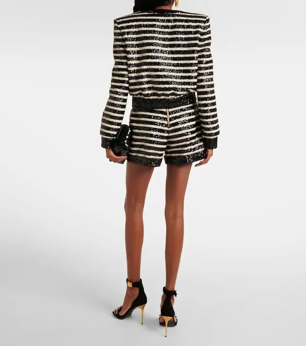 Balmain Sequined Striped Jacket