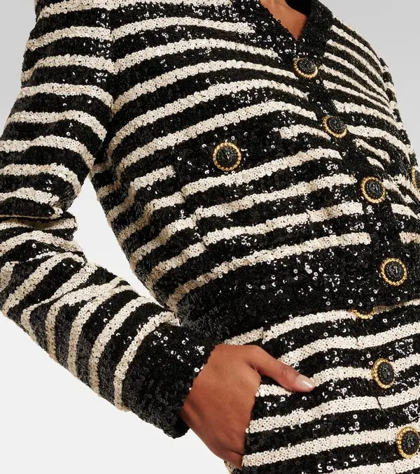 Balmain Sequined Striped Jacket
