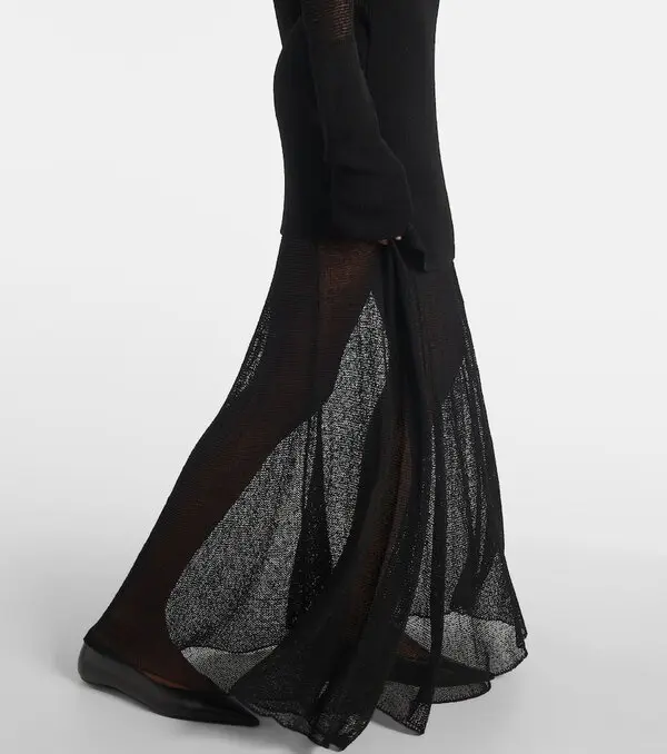 proenza schouler knit maxi dress Proenza Schouler Saskia Fringed Intarsia-Knit Midi Dress