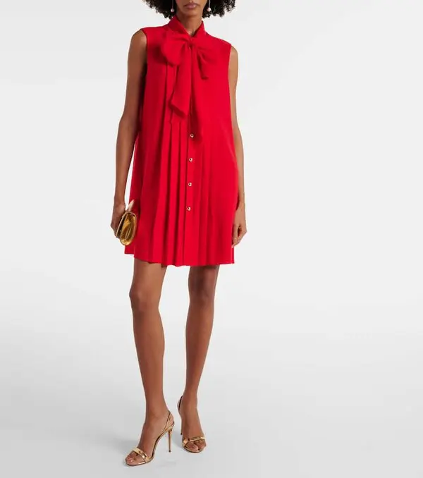 Carolina Herrera Tie-neck Mini Dress