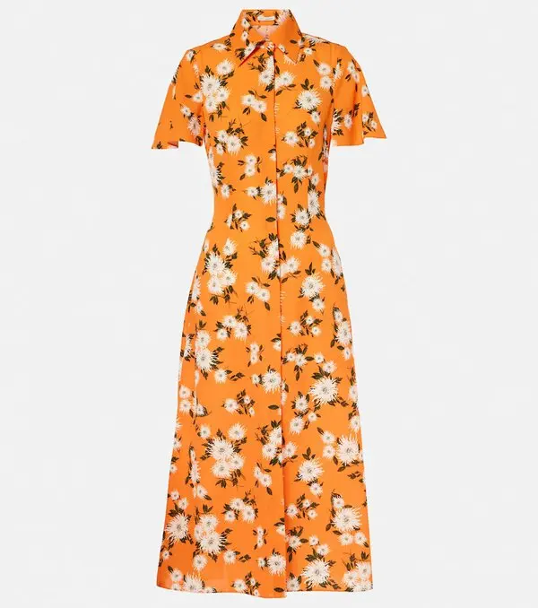EMILIA WICKSTEAD Florencia Floral Shirtdress - Orange