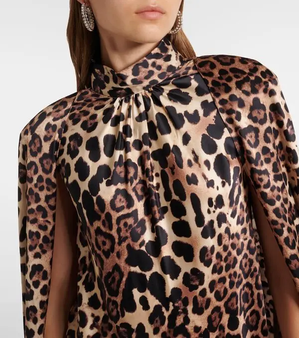RODARTE Leopard-print Silk Charmeuse Gown