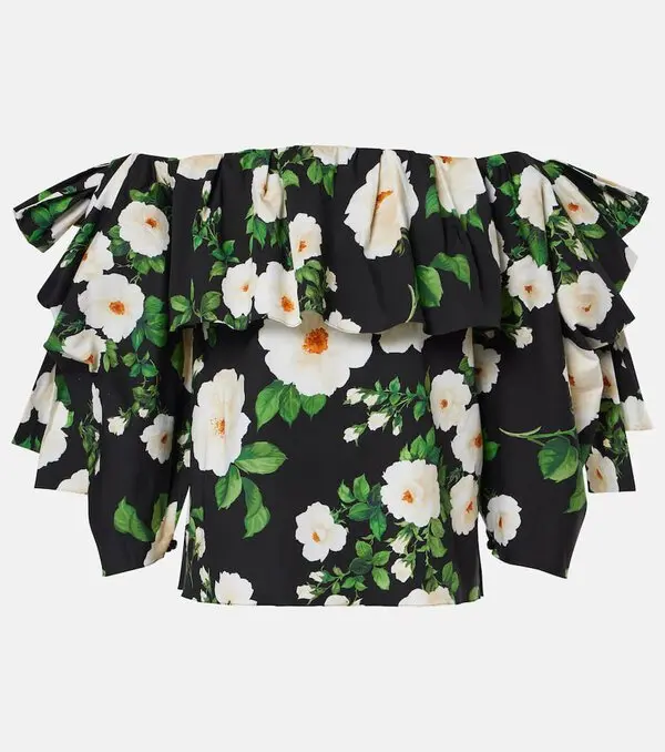 Carolina Herrera Floral Off-shoulder Top