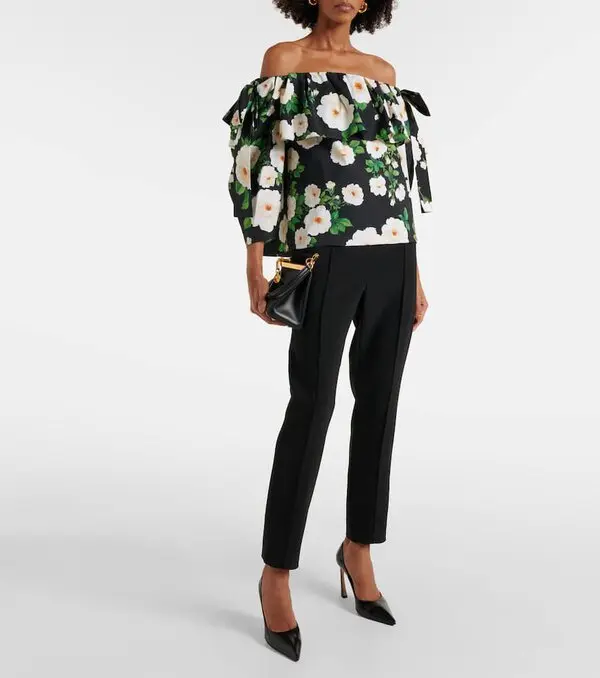 Carolina Herrera Floral Off-shoulder Top