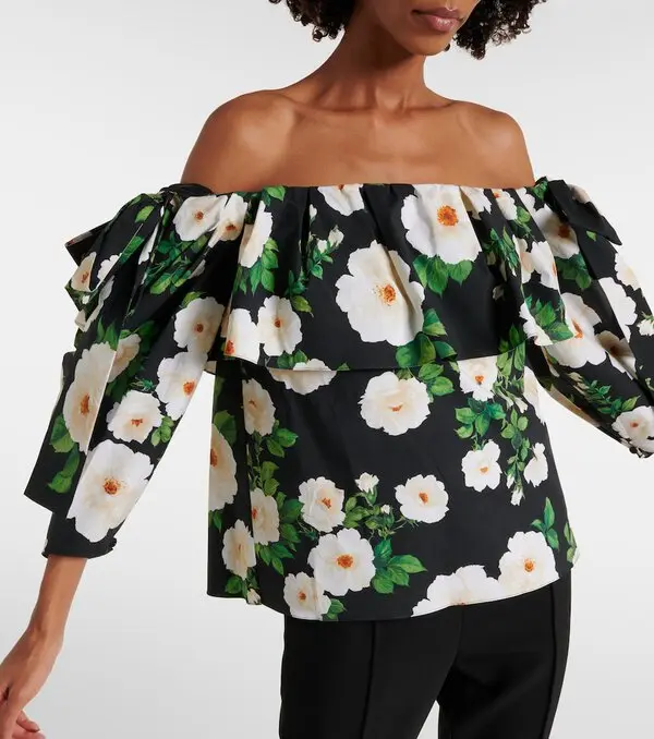 Carolina Herrera Floral Off-shoulder Top