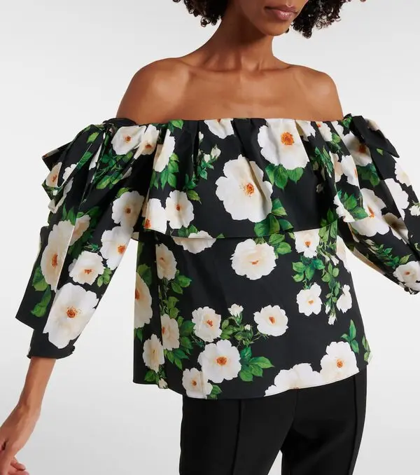 Carolina Herrera Floral Off-shoulder Top