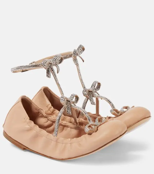 Rene Caovilla Caterina Ballet Flats - Pink