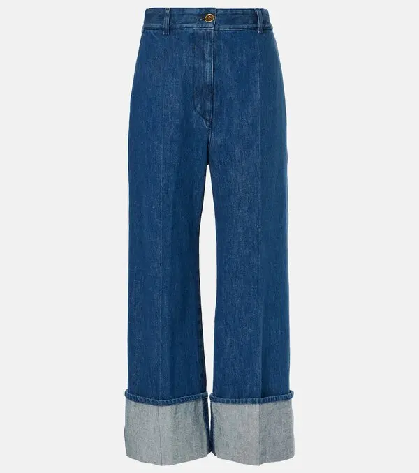 PATOU Cropped Wide-leg Jeans - Blue