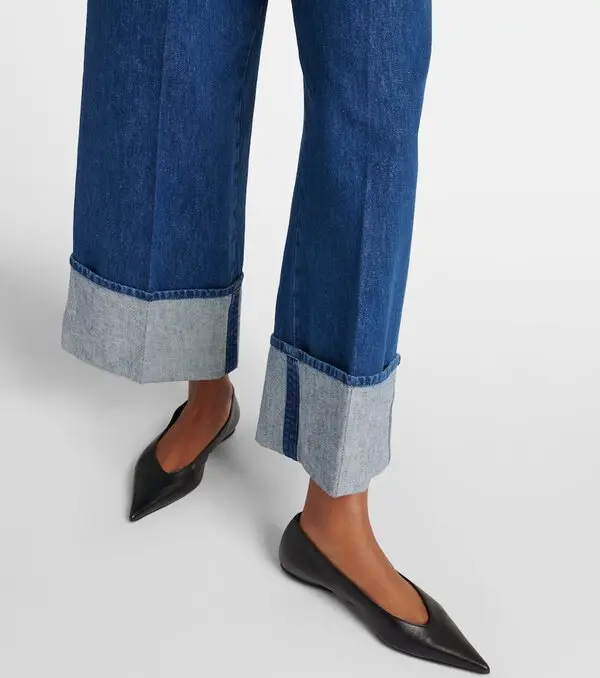 PATOU Cropped Wide-leg Jeans