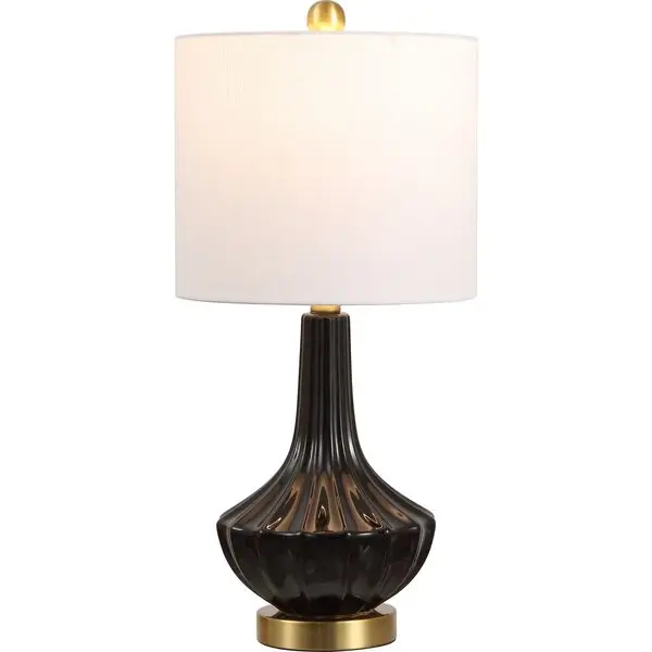 JONATHAN Y Parker 21.5" Contemporary Traditional Ceramic/metal Gourd Led Table Lamp - Black
